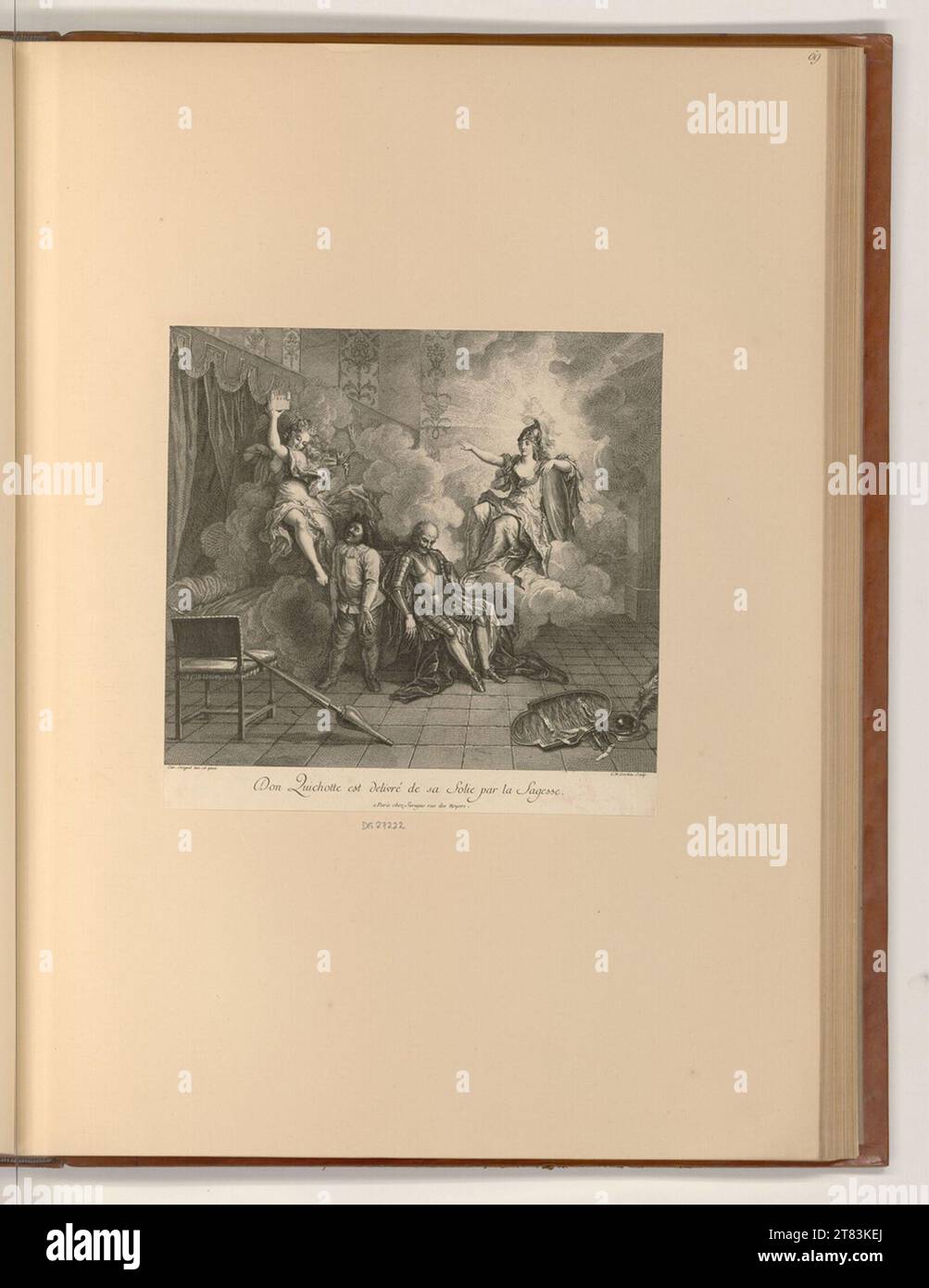 Charles Nicolas Cochin père (Engraver) Don Quijote is delivered from ...