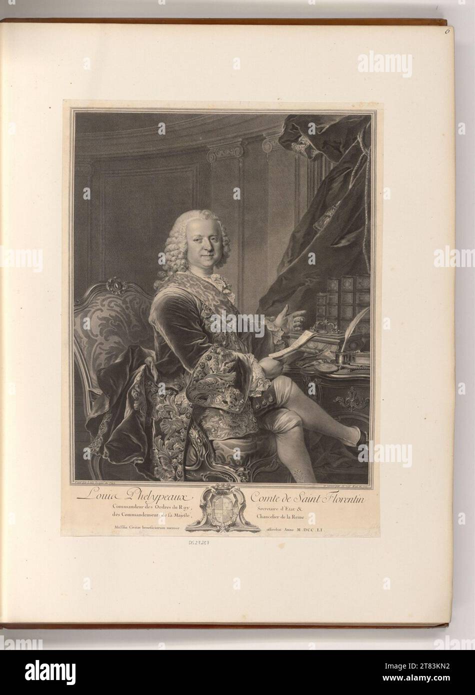 Johann Georg Wille (Engraver) Porträt Louis Phelypeaux. Copper ...