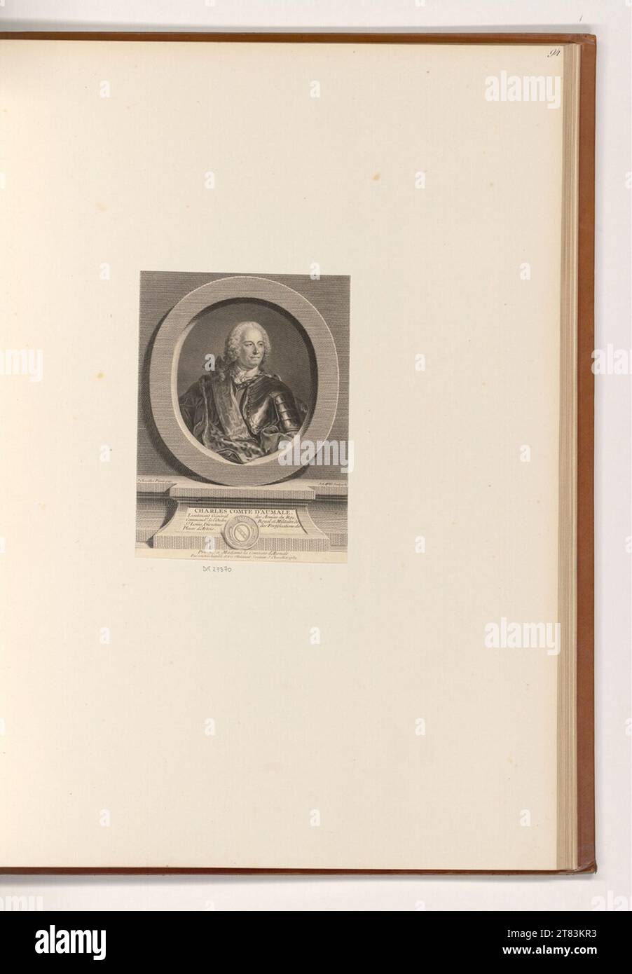 Johann Georg Wille (Engraver) Porträt Charles Comte d'Aumale. Copper ...