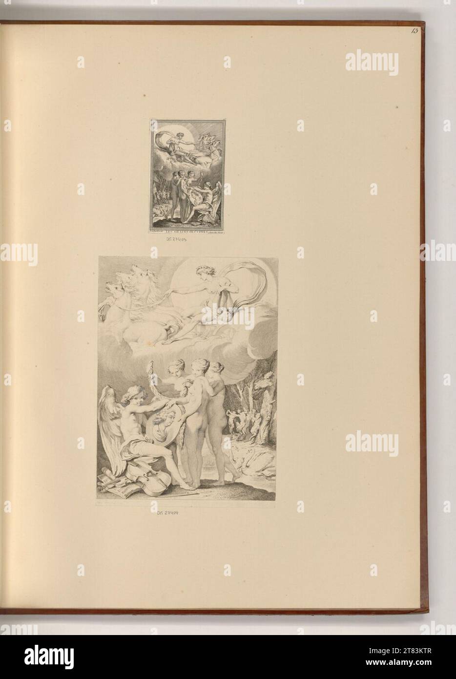 Pierre Alexandre Aveline Allegory with the three graces, Apollo and the ...