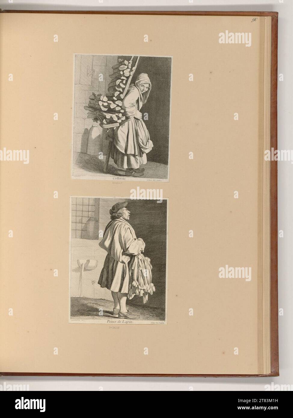 Étienne Fessard (Engraver) Cotterets; Rabbit skins. Copper engraving ...