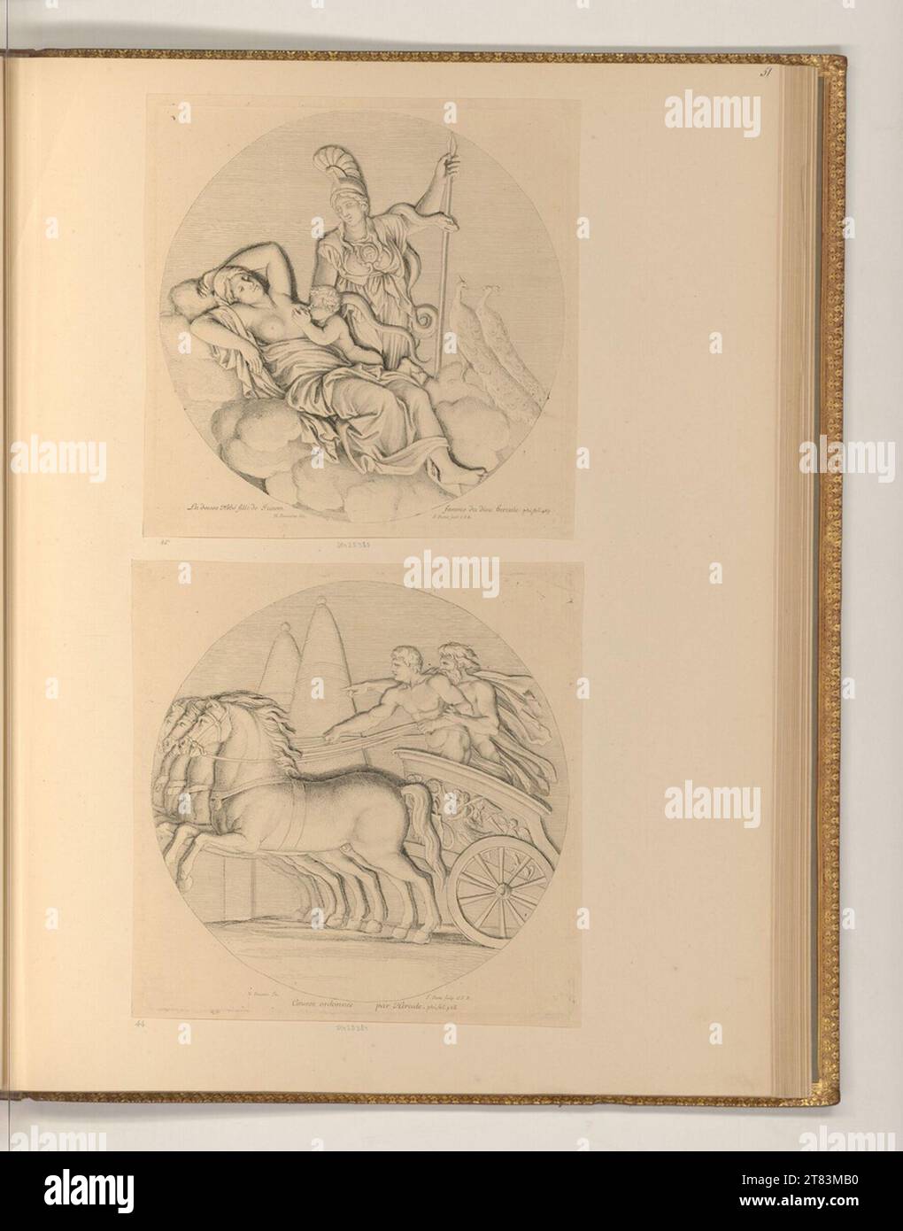 Jean Pesne (Engraver) Lifting; Hercules on a charging car. etching 1678 ...