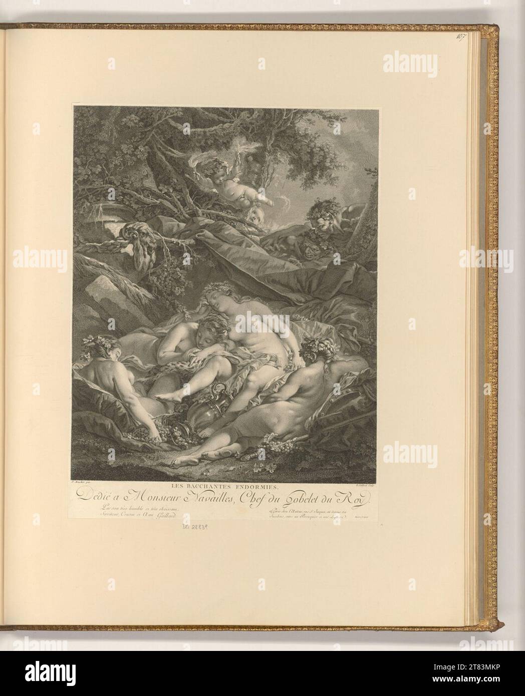 René Gaillard (Engraver) Sleeping bacchantes. Copper engraving, etching ...