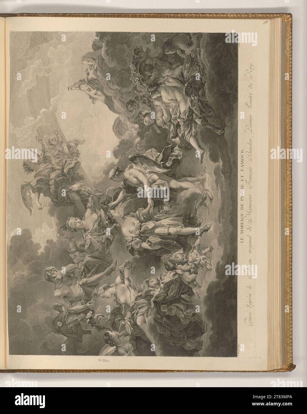 François Boucher The wedding of Amor and Psyche. Copper engraving ...