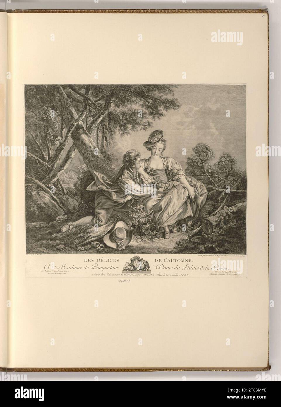 Jean Daullé (Engraver) The delights of the fall. Etching, copper ...