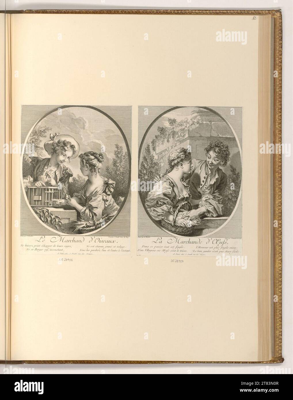 Jean Daullé (Engraver) The bird merchant; The egg merchant. Copper ...