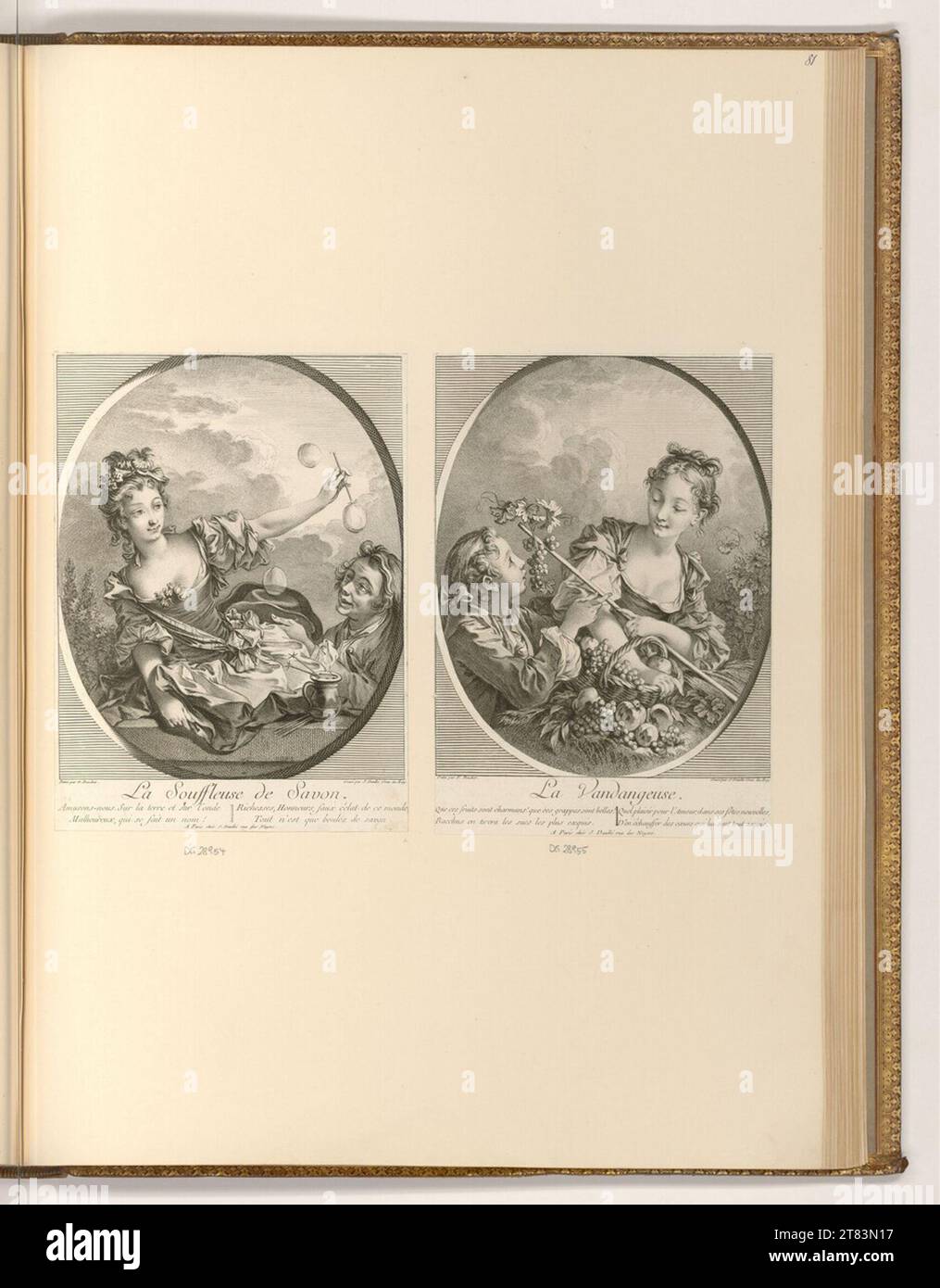 Jean Daullé (Engraver) The soap breath; The harvest. Copper engraving, etching around 1748 Stock ...