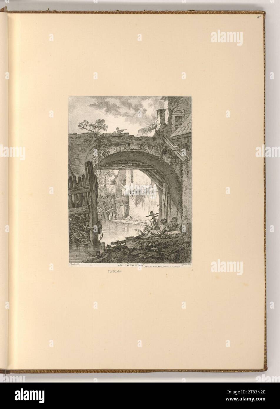 William Wynne Ryland (Engraver) View of a bridge. etching 1752-1783 ...
