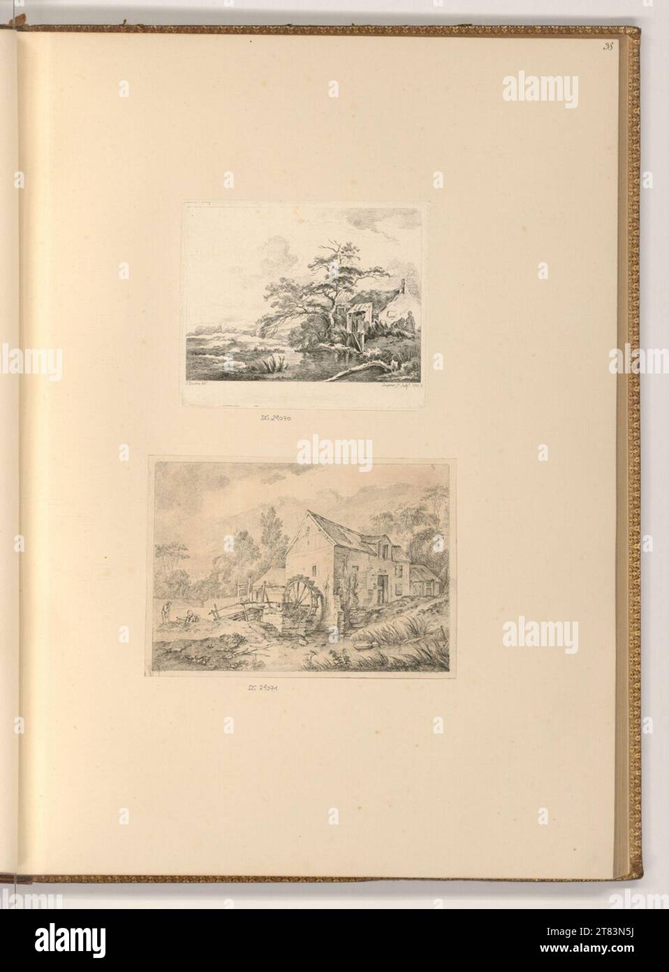 Louis Simon Lempereur (Engraver) Landscape with farmhouse; Landscape ...