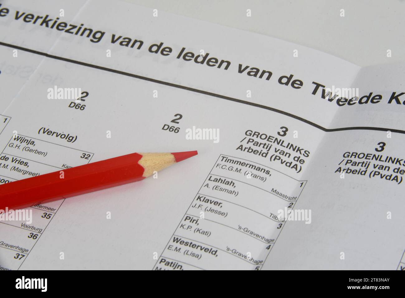 Netherlands, November 2023. Elections for the Dutch parliament. List of ...
