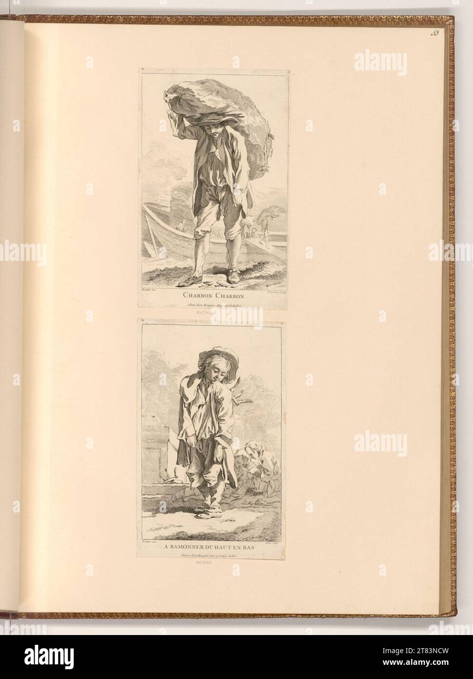 Jacques-Philippe Le Bas (Engraver) Charcoal burner; Street boy. etching ...