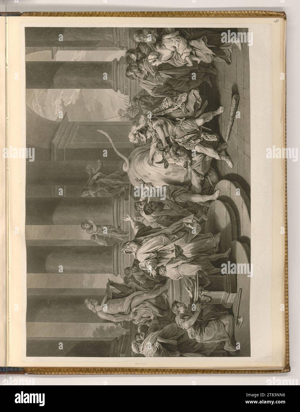 unbestimmt (Engraver) Theseus with the Cretan bull in the temple ...