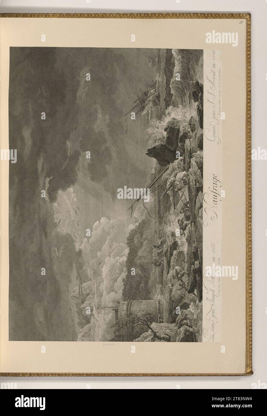 Jean Jacques Avril (Engraver) Sinking. Etching, copper engraving 1755 ...