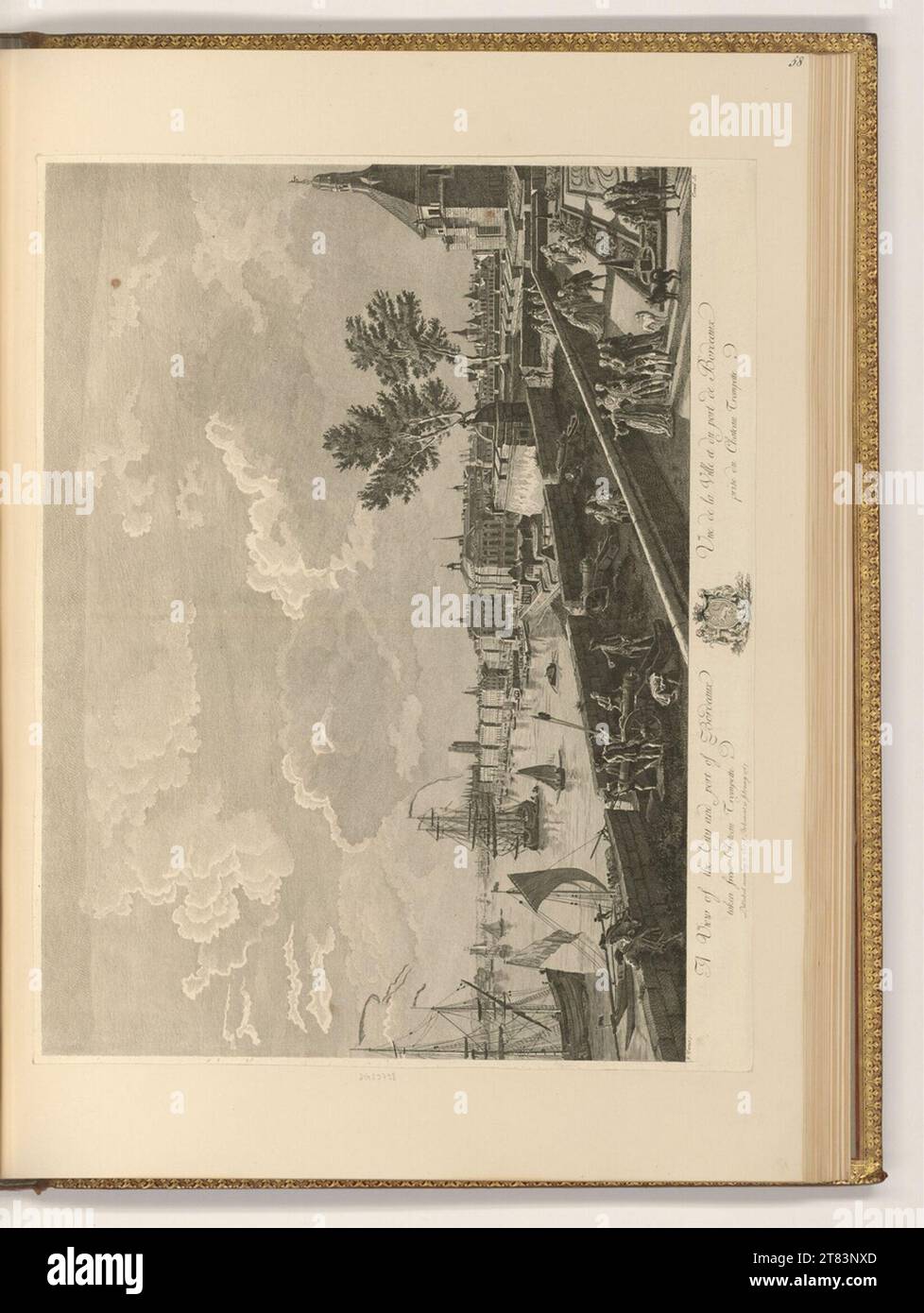 Corwil (Engraver) A view of the city and port of Bordeaux. Copper ...