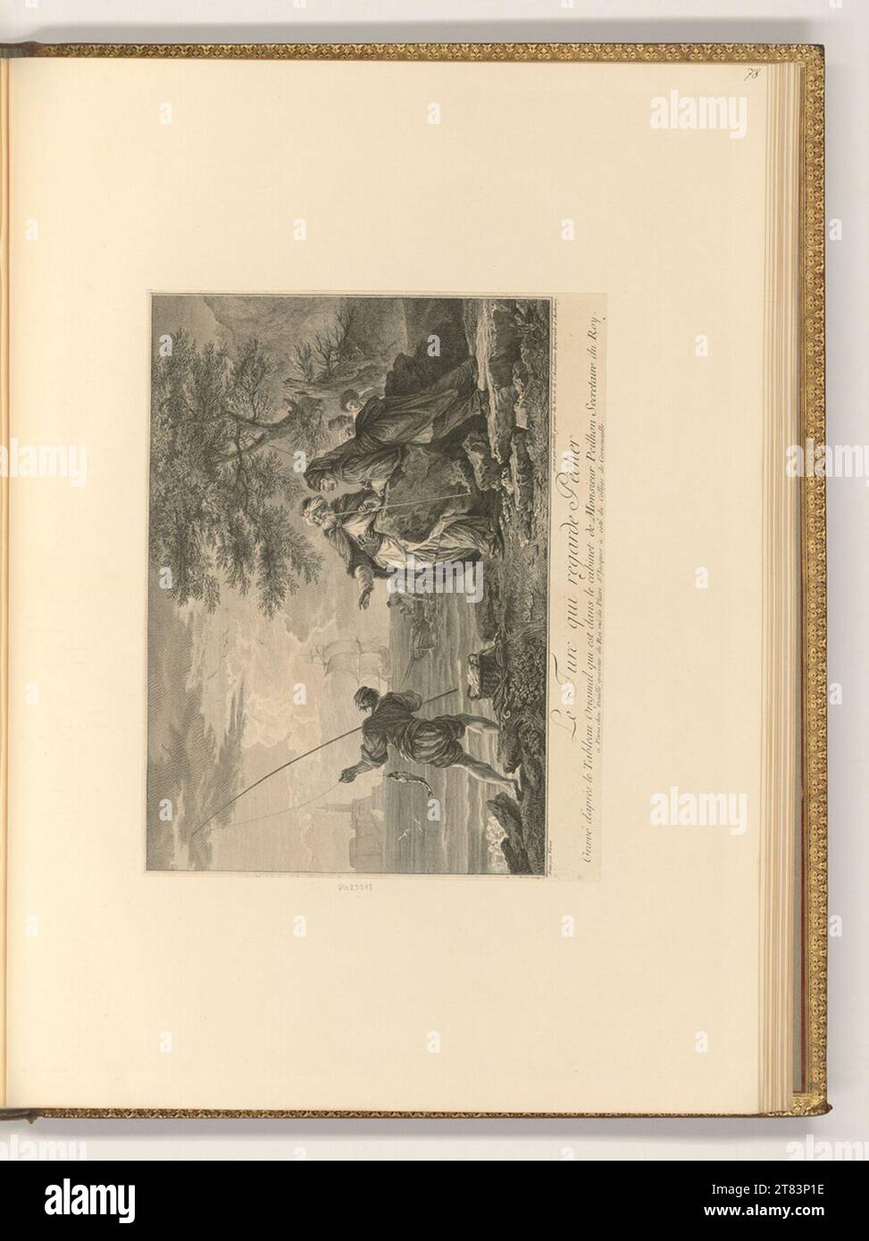 Jean Daullé (Engraver) The ture that looks at fishing. Etching, copper ...