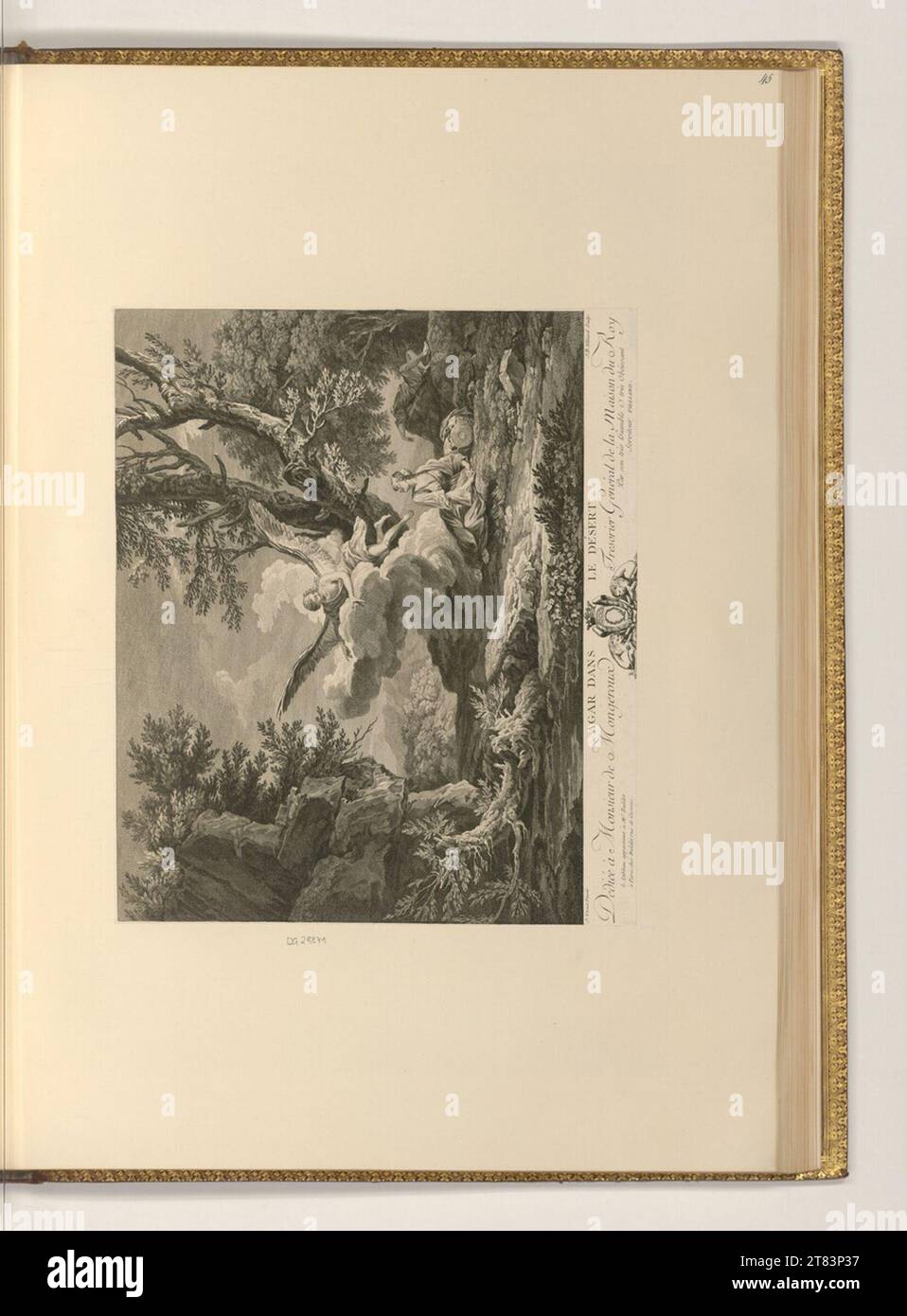 Jean-Baptiste Tilliard (Engraver) Agar in the desert. Copper engraving ...