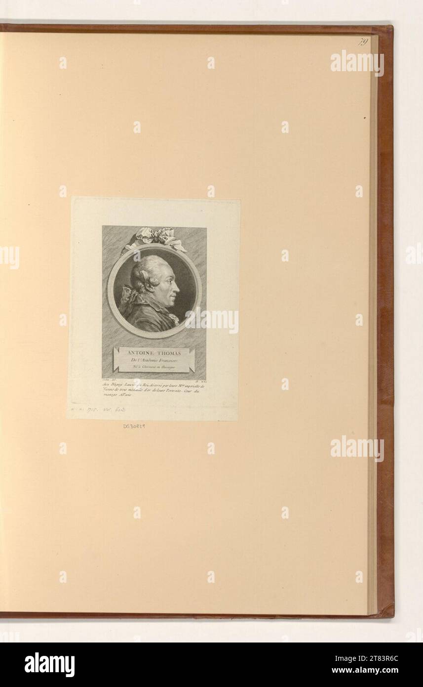 Charles Nicolas Cochin d.J. Portrait Antoine Thomas. etching around ...