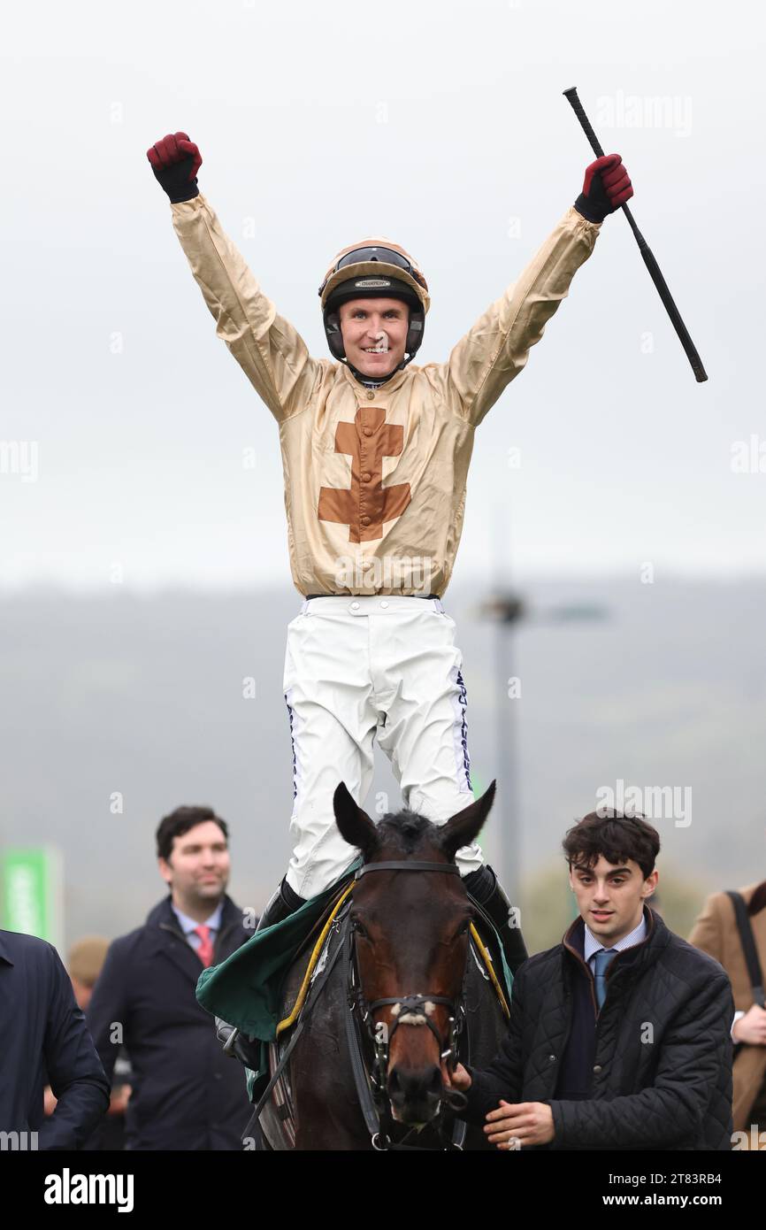 Jockey Tom Bellamy celebrates on board Broadway Boy after winning the ...
