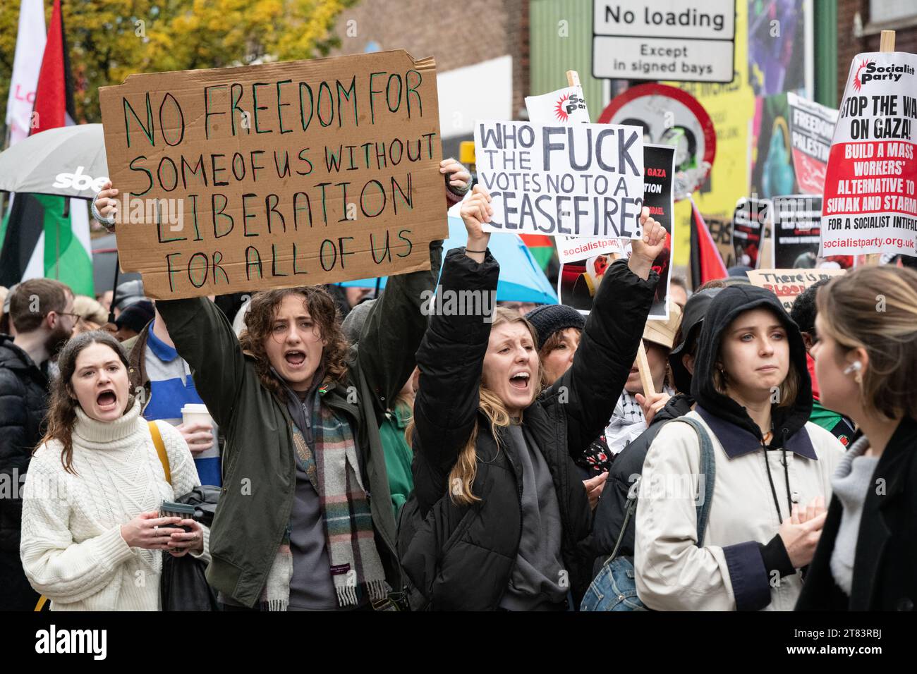 London, UK. 18 November, 2023. Palestine supporters march from Chalk ...