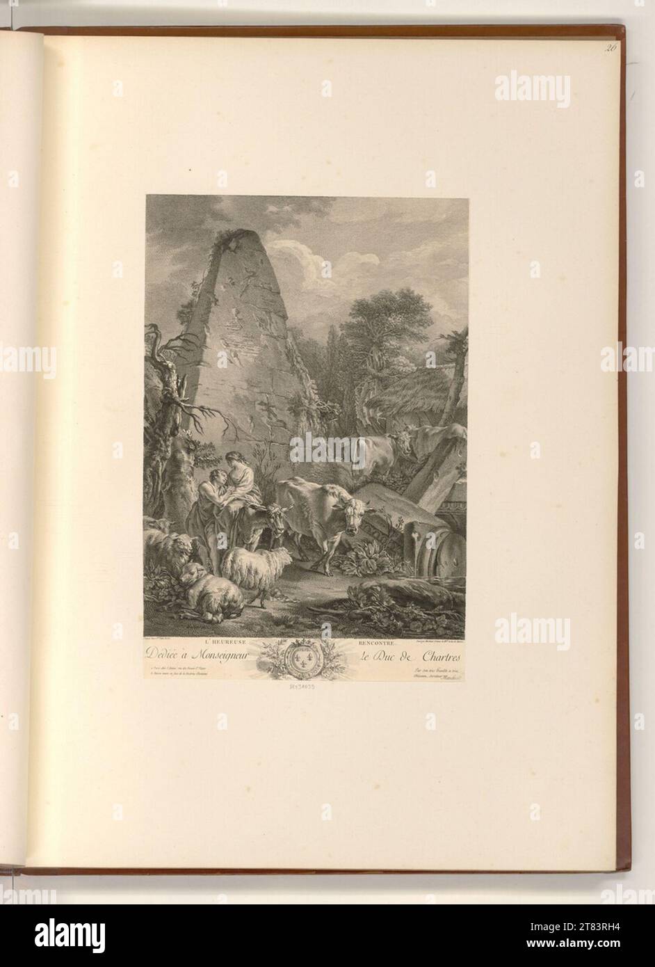 Gabriel Marchand (Engraver) The happy meeting. Copper engraving ...