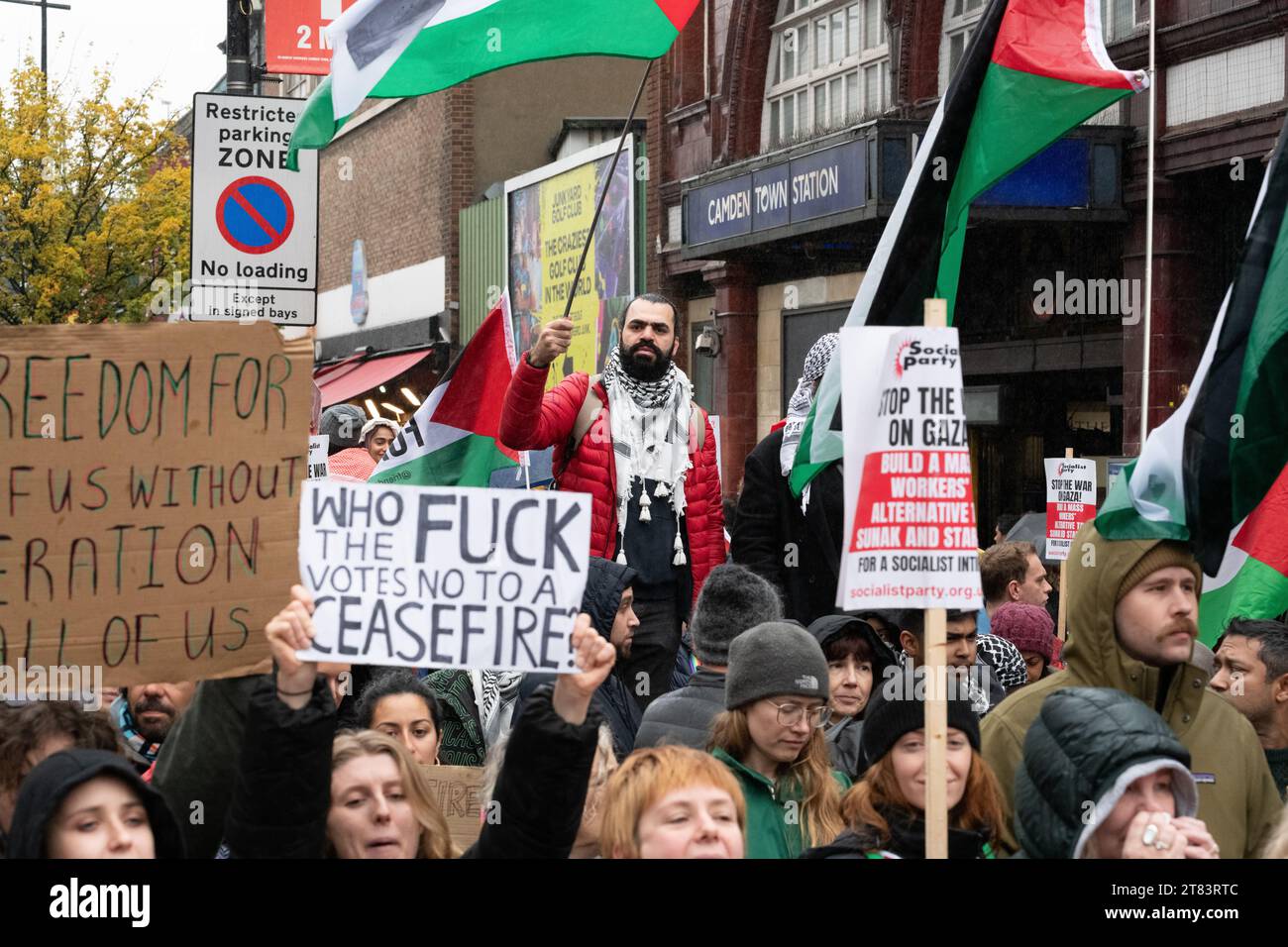 London, UK. 18 November, 2023. Palestine supporters march from Chalk ...