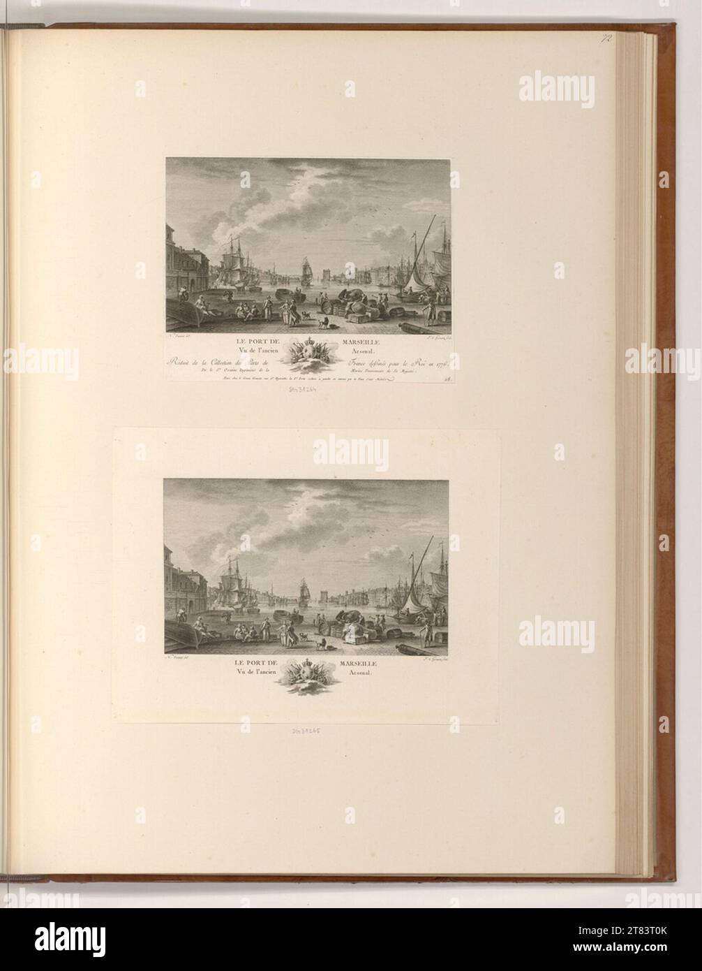 Yves Marie le Gouaz (Engraver) The port of Marseille, seen from the old ...