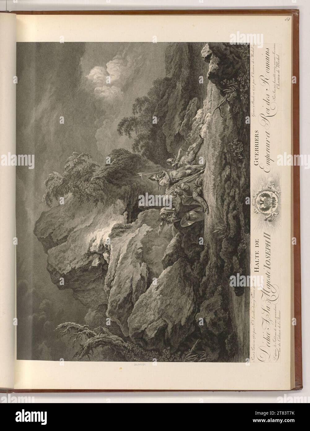 Christian von Mechel (Engraver) The stop of warriors. Copper engraving ...