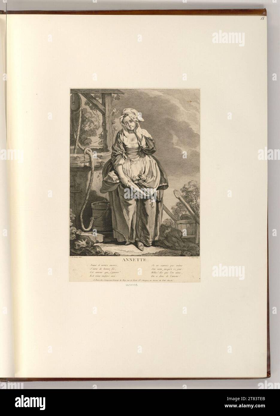 Louis Binet (Engraver) Anette. etching 1760-1800 , 1760/1800 Stock ...