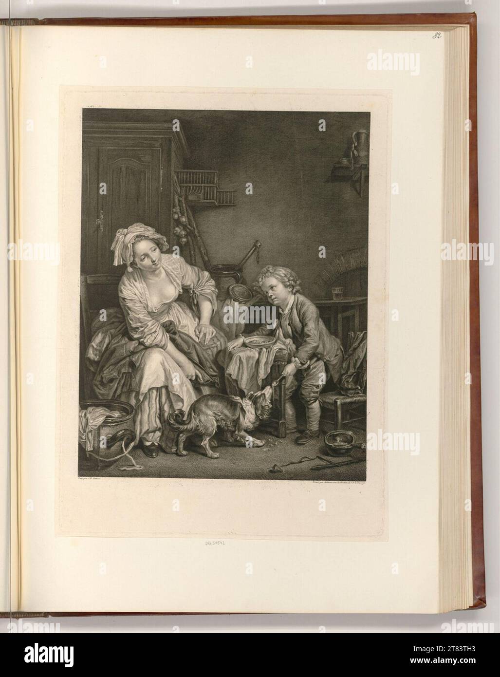 Jacques-Philippe Le Bas (Engraver) The spoiled child. Copper engraving ...