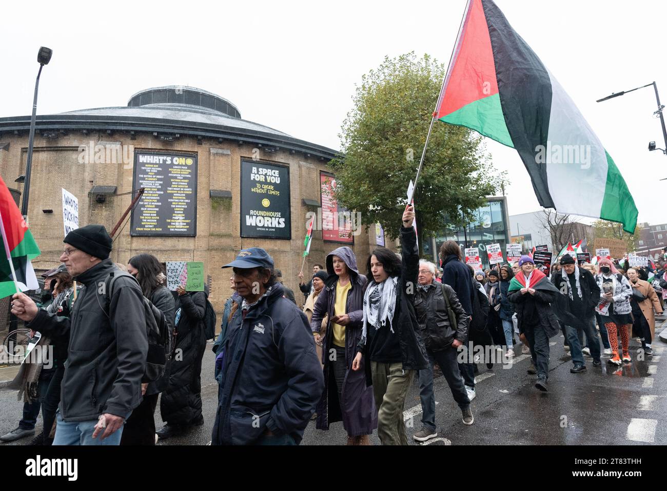 London, UK. 18 November, 2023. Palestine supporters march from Chalk ...