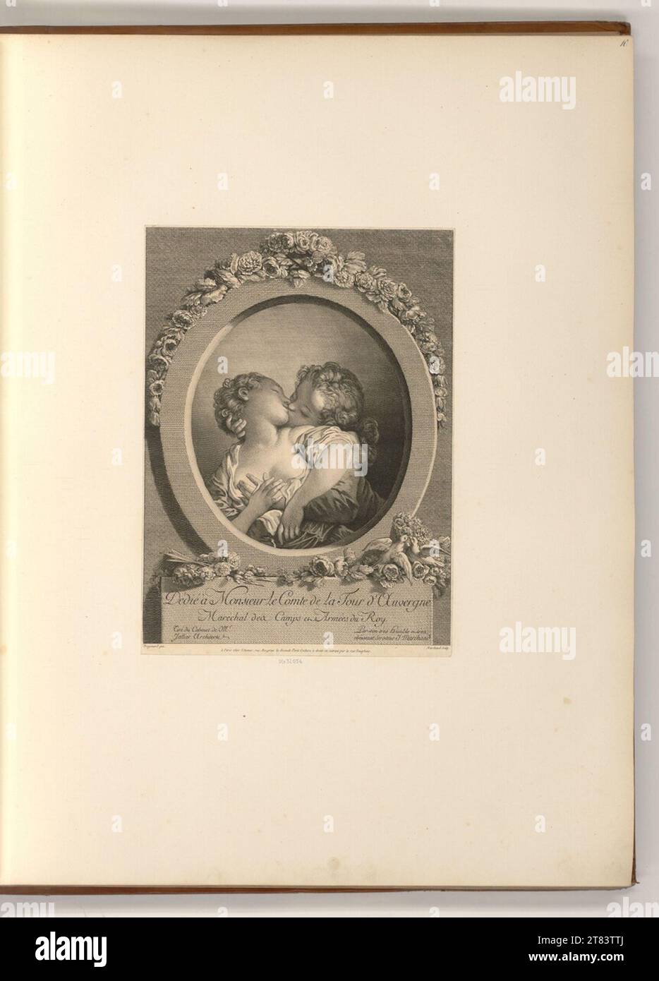 Gabriel Marchand (Engraver) Two kiss ends. Copper engraving, etching ...