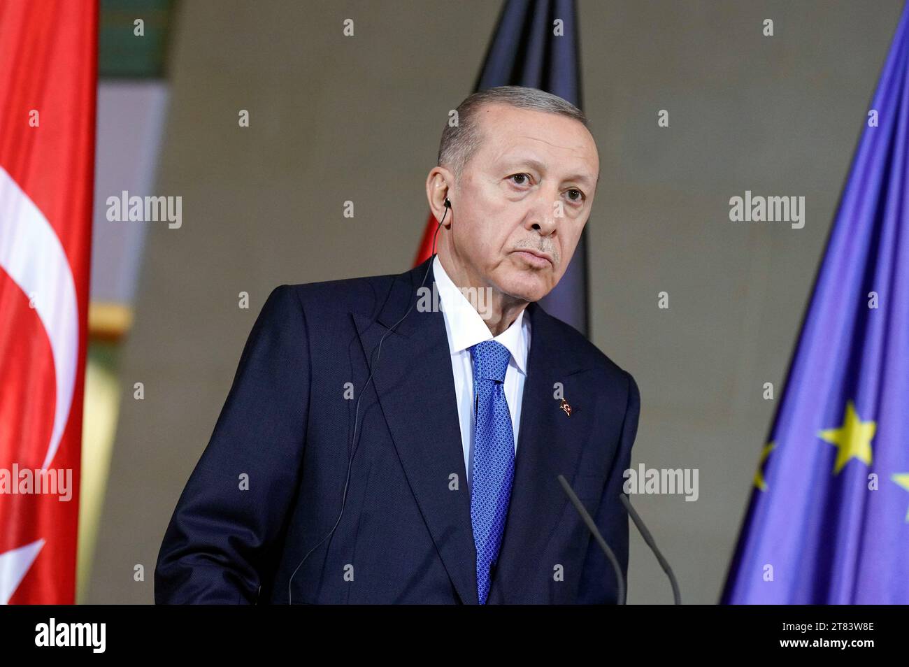 Recep Tayyip Erdogan beim Empfang zu einem gemeinsamen Gespräch mit dem ...