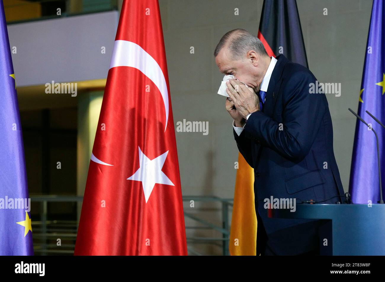 Recep Tayyip Erdogan beim Empfang zu einem gemeinsamen Gespräch mit dem ...