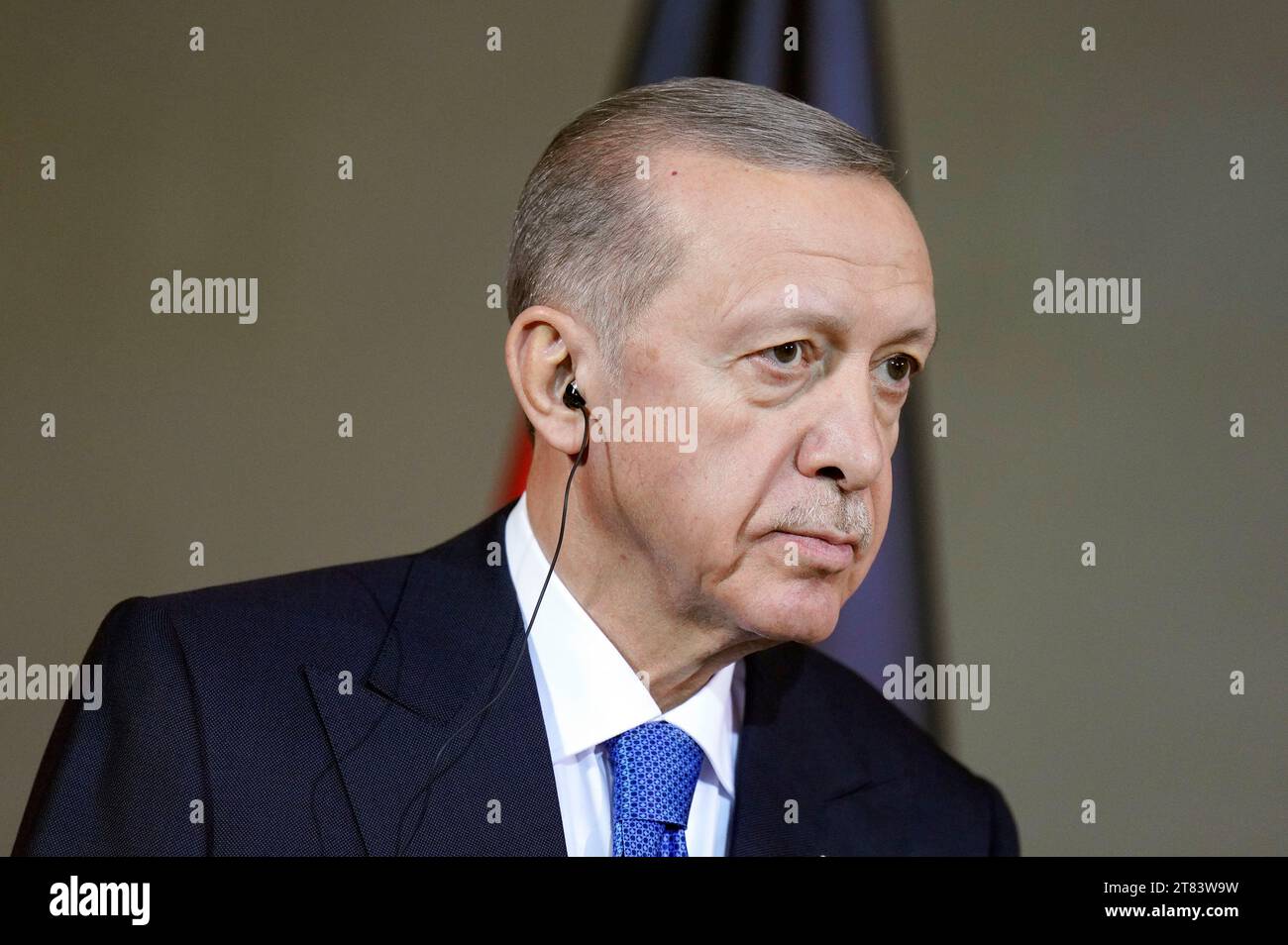 Recep Tayyip Erdogan beim Empfang zu einem gemeinsamen Gespräch mit dem ...