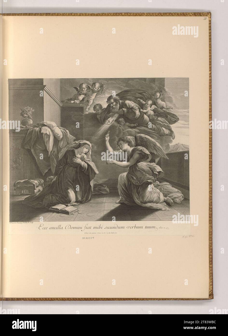 Gerard Edelinck (Engraver) Announcement to Maria. Copper engraving ...