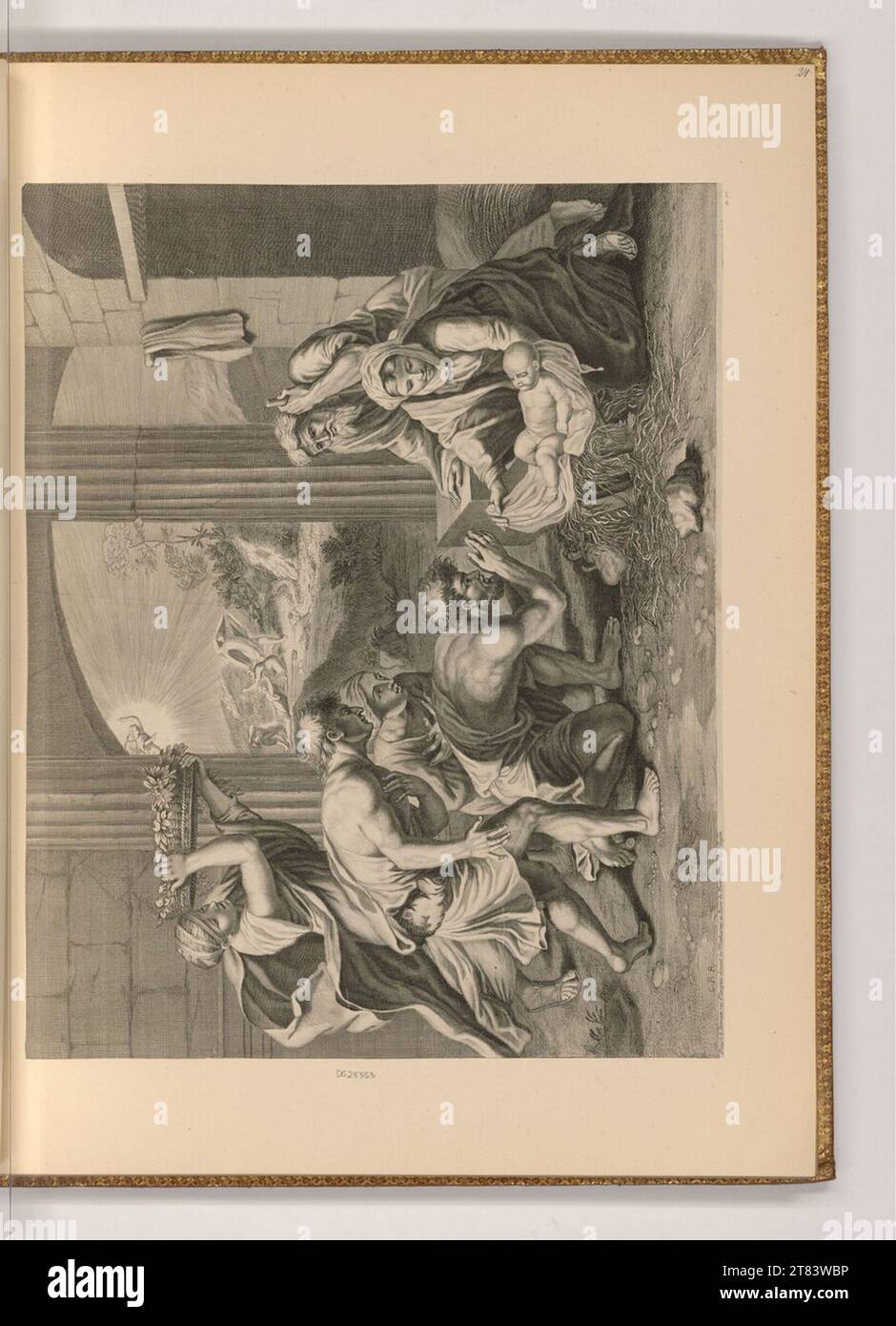 Nicolas Poussin Adoration of the shepherds. Copper engraving, etching ...