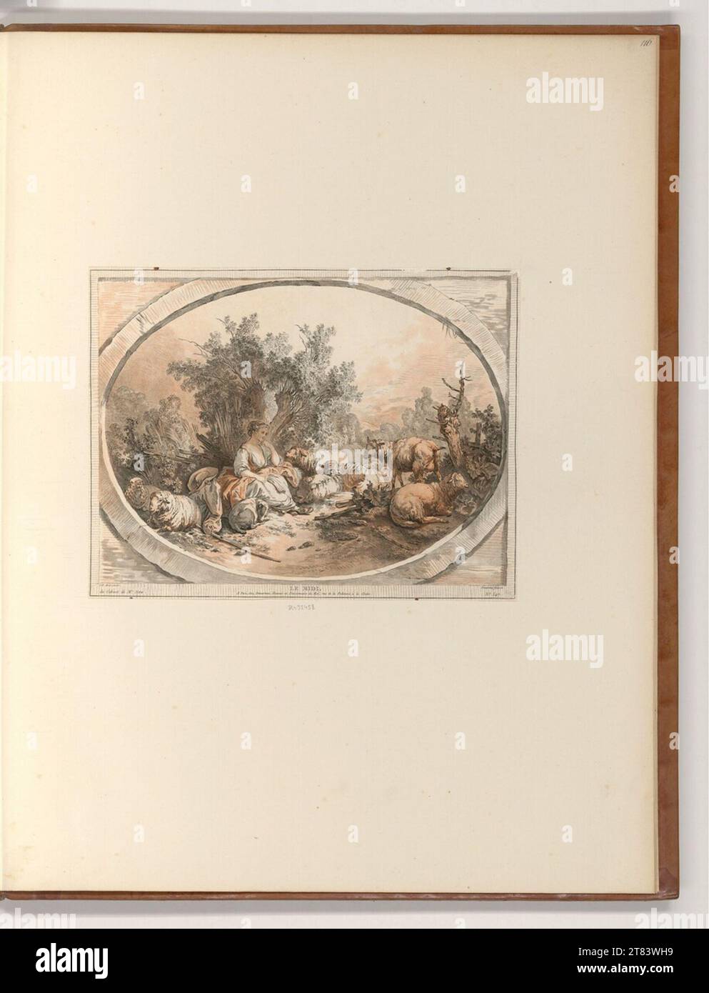 Gilles Demarteau (Engraver) Noon. Crayonmanner, color 1740-1776 , 1740/1776 Stock Photo - Alamy