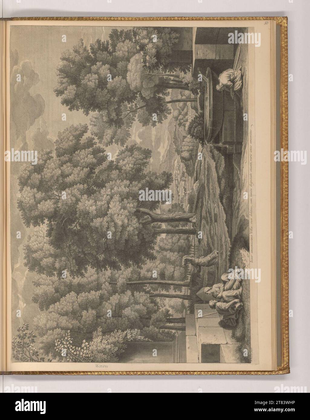 Nicolas Poussin Landscape with large trees and a source. Etching ...