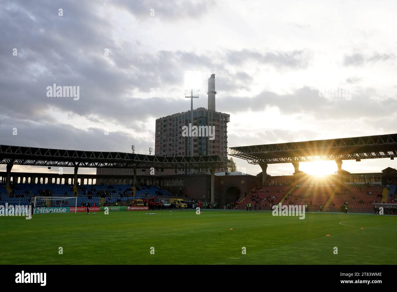 A general view inside the ground ahead of the UEFA Euro 2024 Qualifying ...
