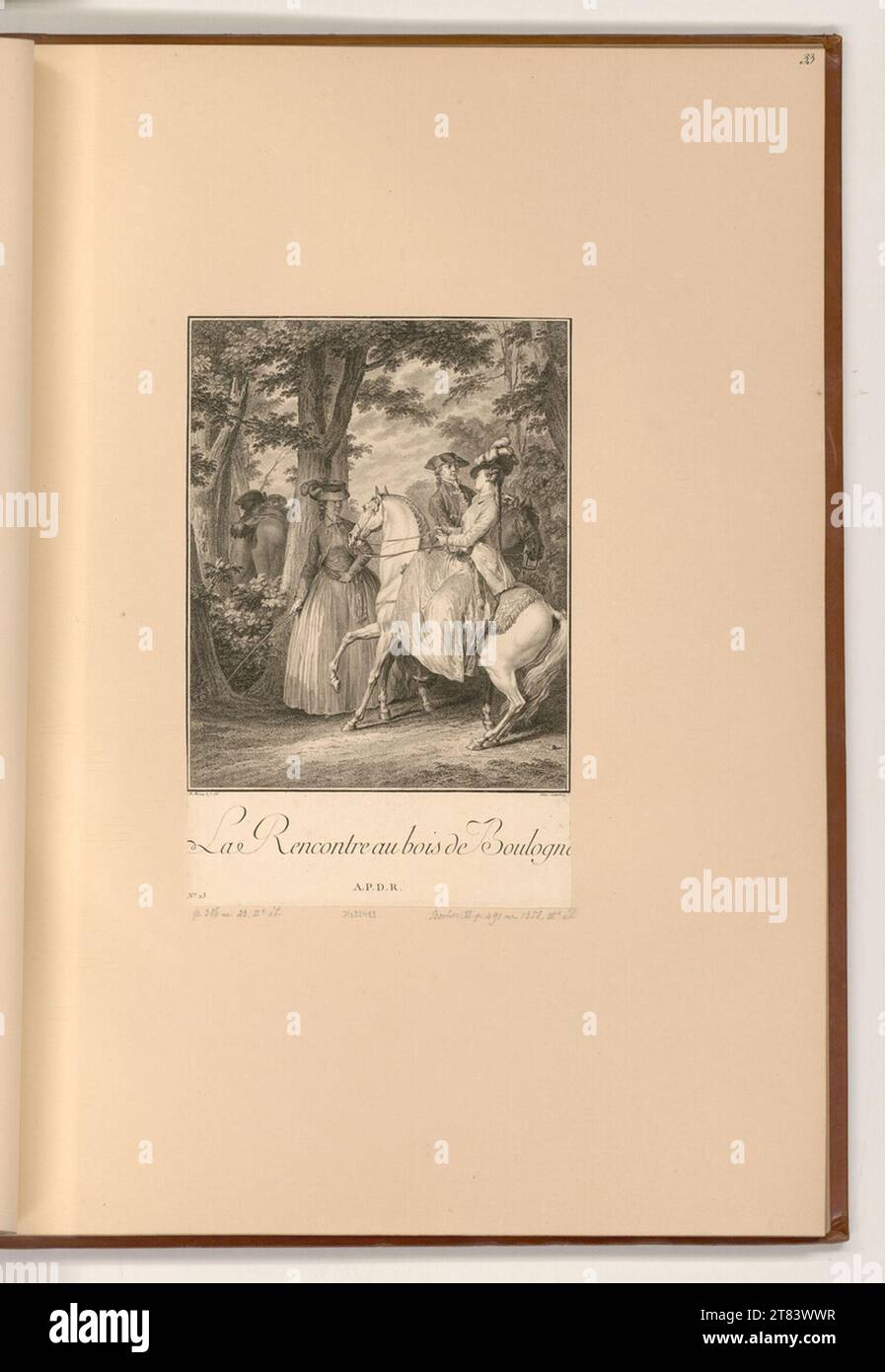 Carl Gottlieb Guttenberg (Engraver) The meeting at Bois de Boulogne ...