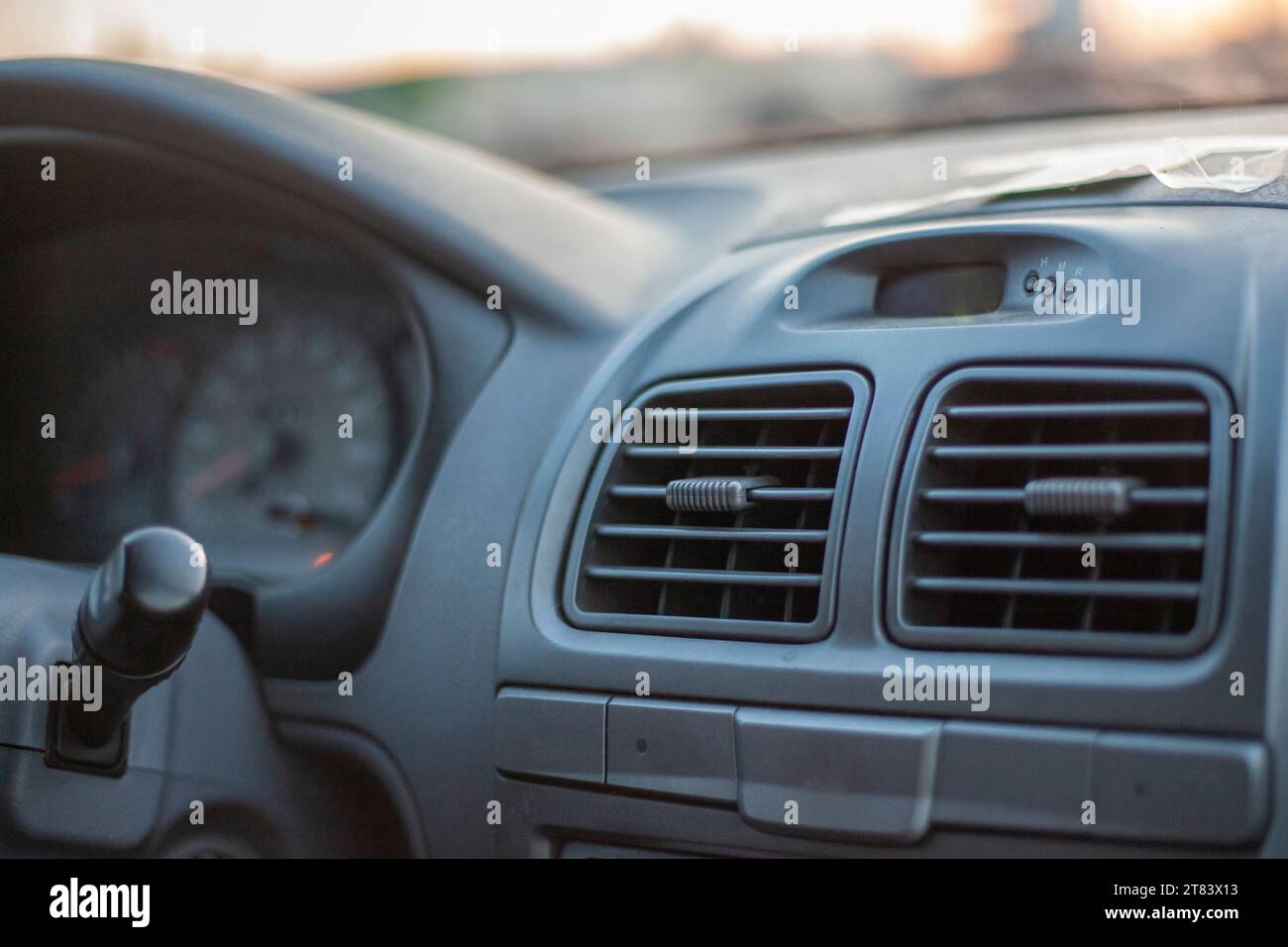 Inside the car. Machine panel. Transport management. Heating in the car ...