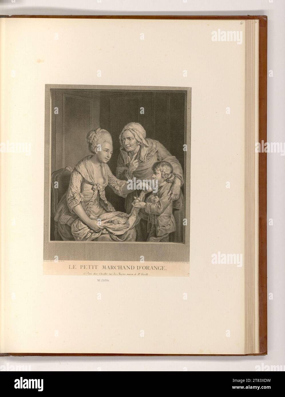 Justus Chevillet (Engraver) The little orange merchant. Copper ...