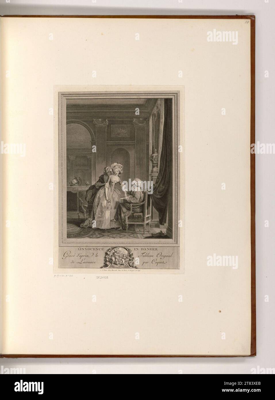 Jean Gabriel Caquet (Engraver) Innocence in danger. Copper engraving ...
