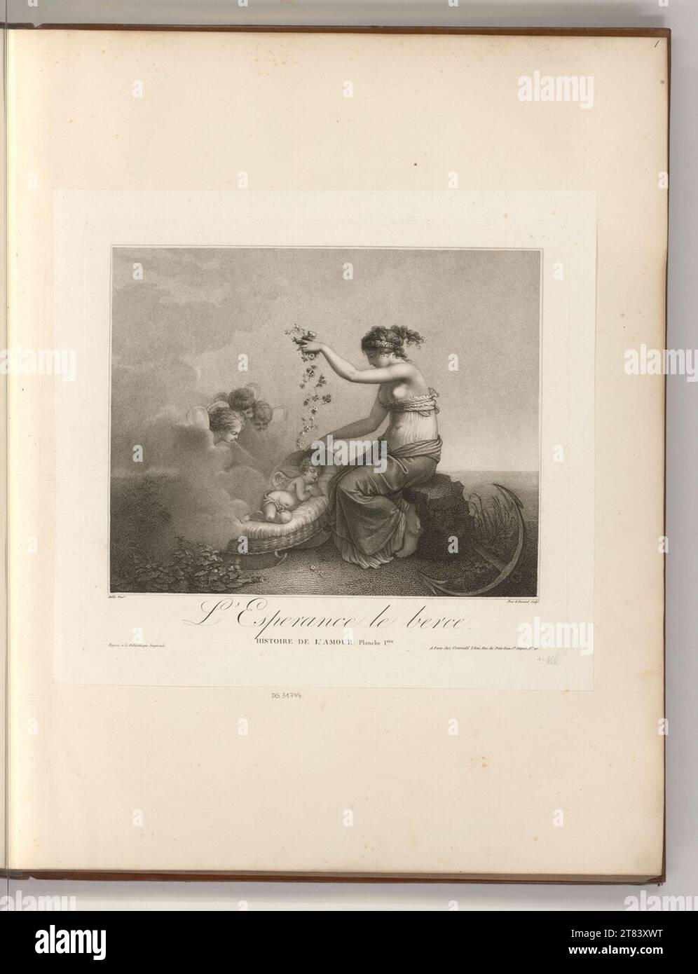 Michel Dissard (Engraver) Hope cradles it. Etching, punctuation manner ...