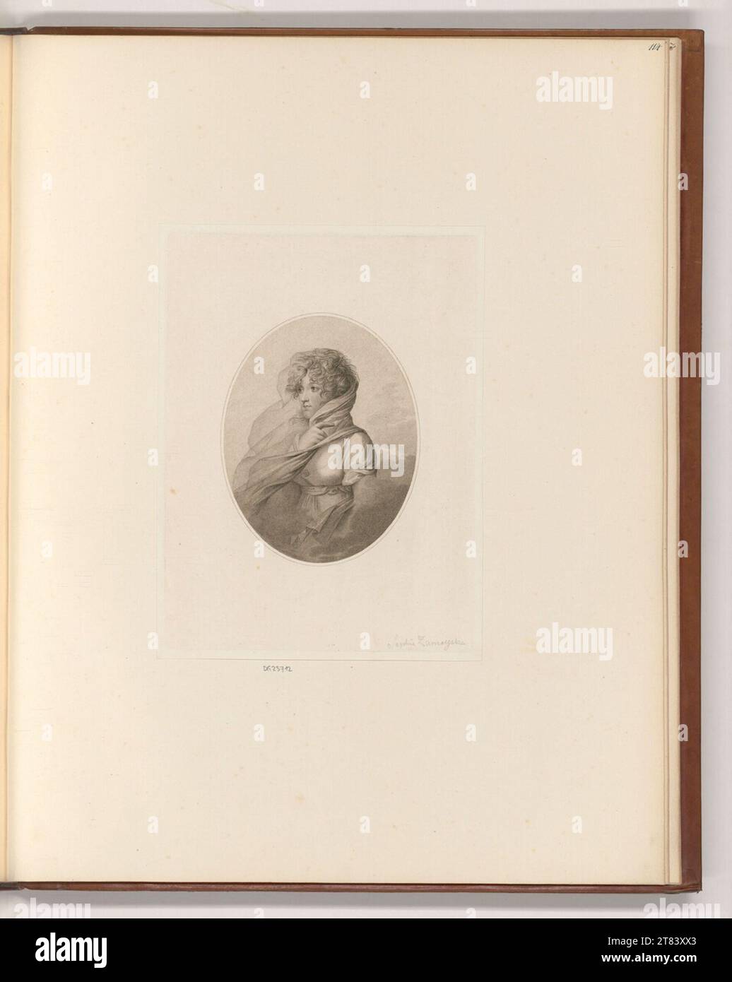André Joseph Mecou (Engraver) Portrait Sophie Zamoyska. Etching ...