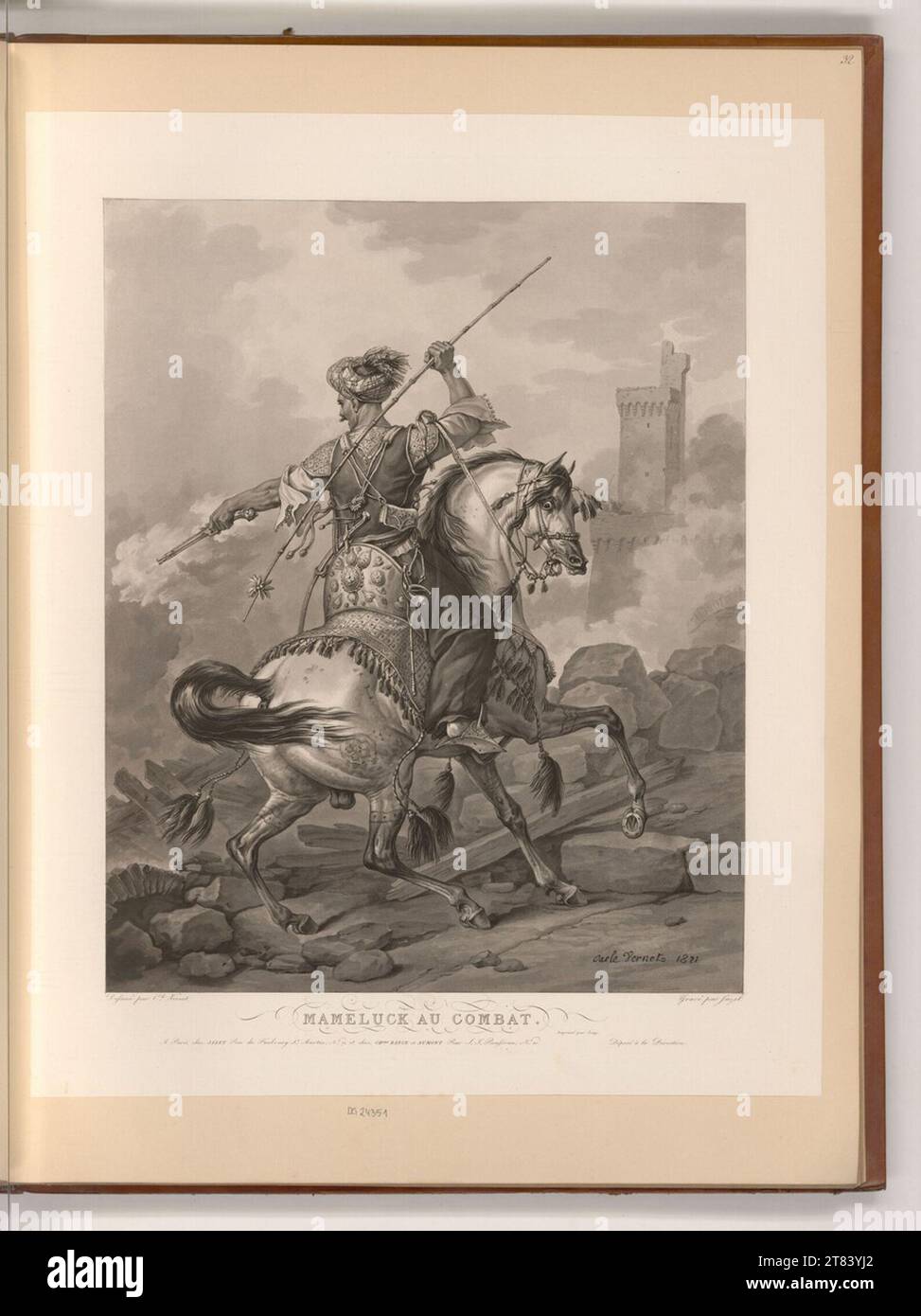 Jean Pierre Marie Jazet (Engraver) Mameluck in combat. Aquatinta ...