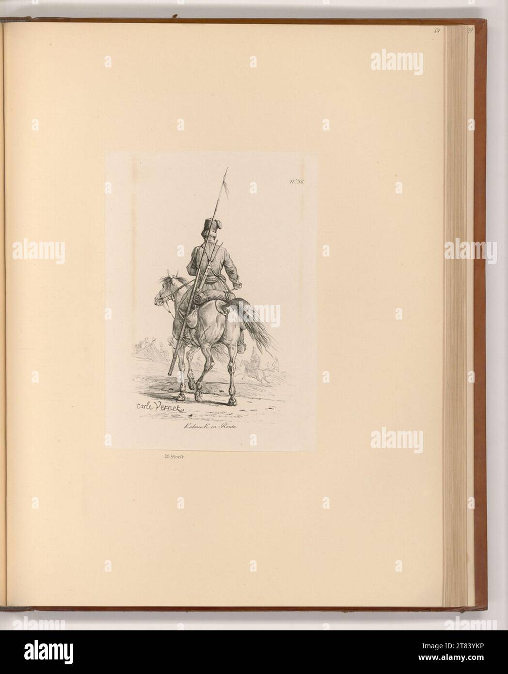 Carle Vernet Kalmuck and Route. Lithography around 1817 Stock Photo - Alamy