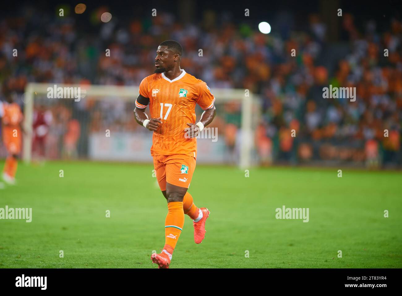 Ivory Coast captain Serge Aurier during the Ivory Coast vs Seychelles ...