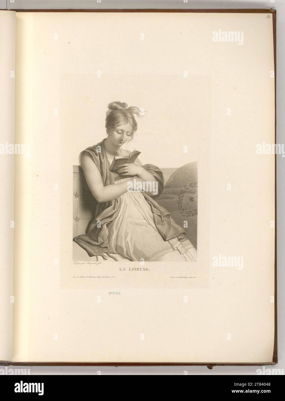 Alexandre-Évariste Fragonard The reading light. Dotier manner, etching ...