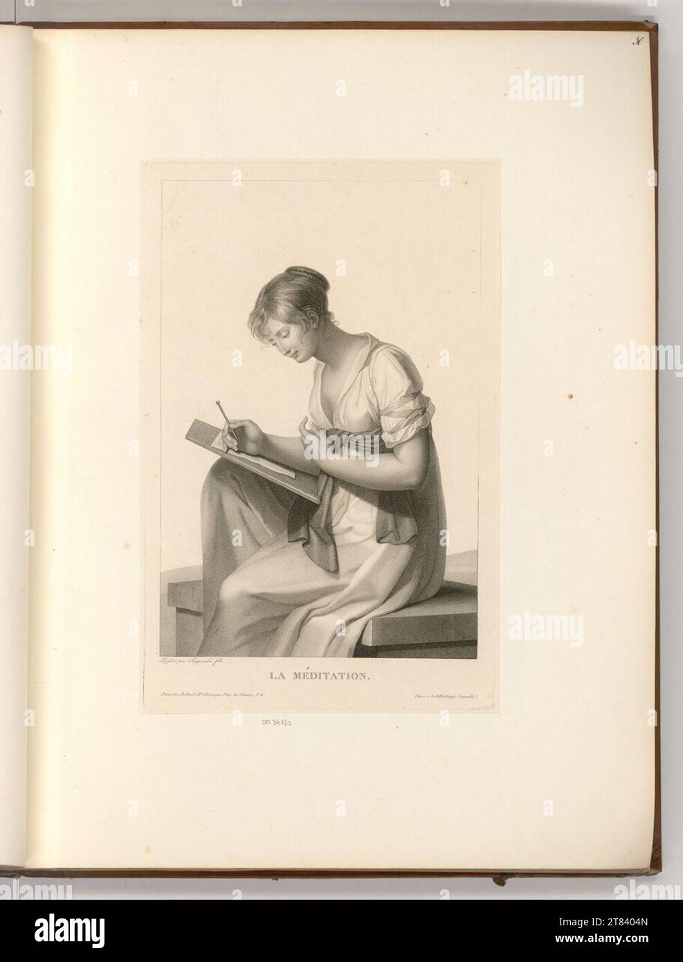 Alexandre-Évariste Fragonard Meditation. Dotier manner, etching 1800 ...